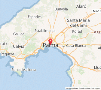 Palma de Majorque, Îles Baléares lever et coucher du soleil