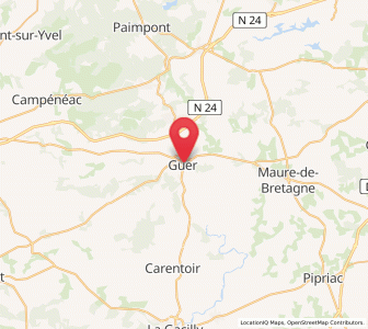 Guer, Bretagne Heures de lever et de coucher du soleil