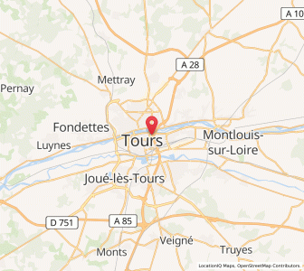 Tours, Centre Heures de lever et de coucher du soleil